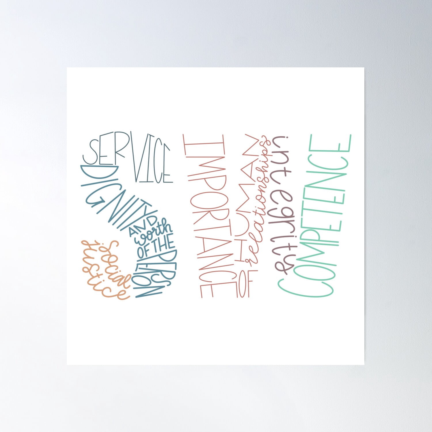 Social Work Code Of Ethics Poster Wall Art, Modern Wall Decor, 24x24 ...