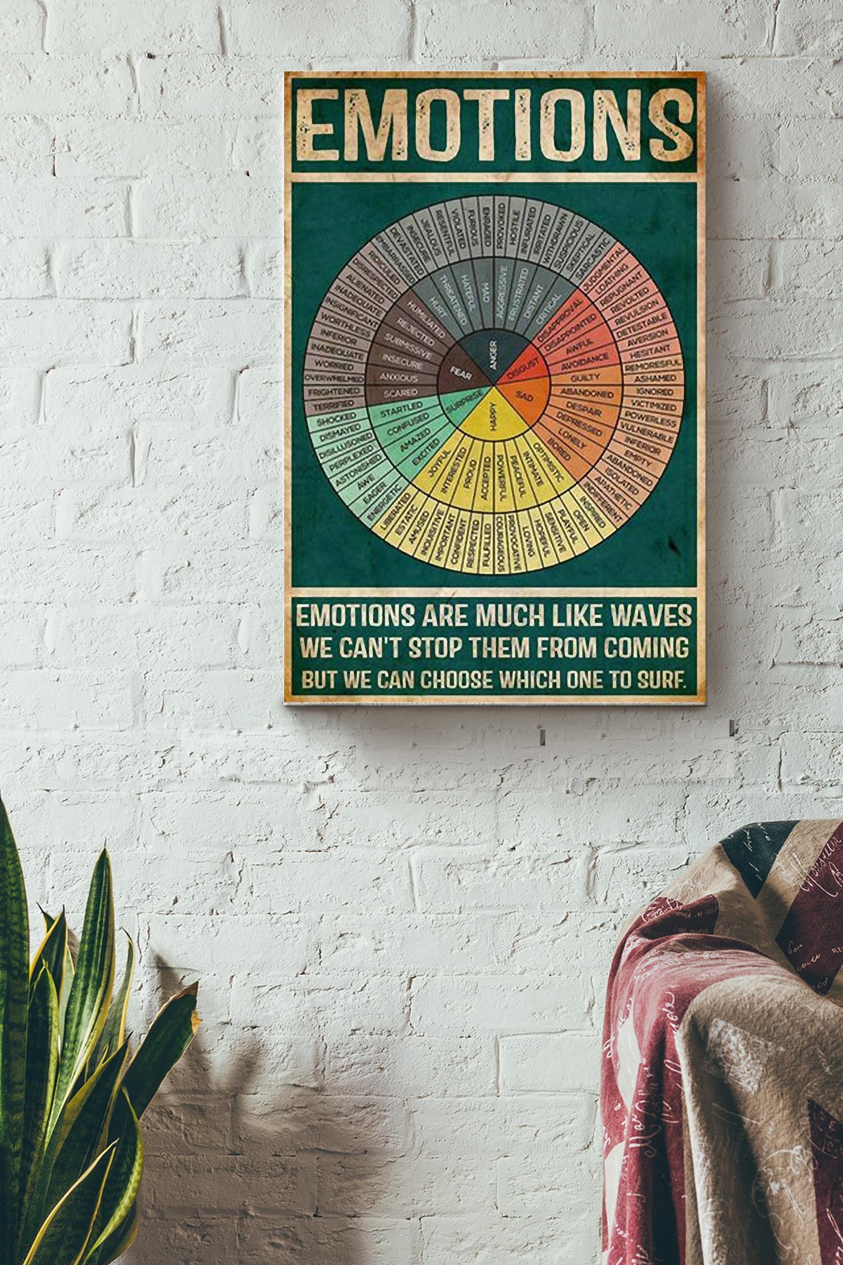 Social Work Feelings Wheel Of Feelings Of Emotions Chart Poster Wrapped ...
