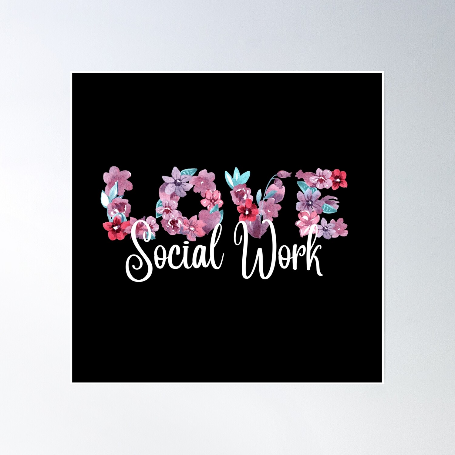 Social Work Poster Wall Art, Modern Wall Decor, 16x16 UNFRAMED ...