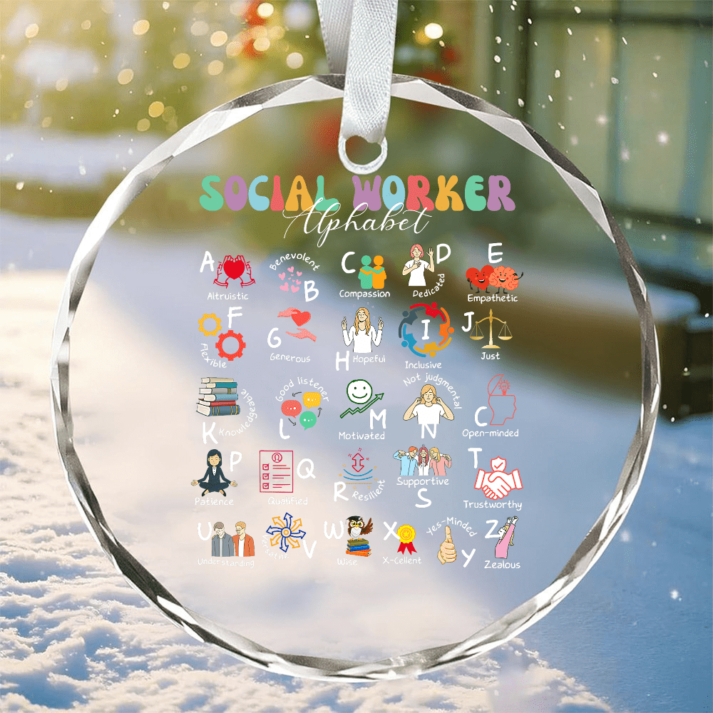 Social Worker Alphabet Abcs Social Work Psychologist Ornament Home ...