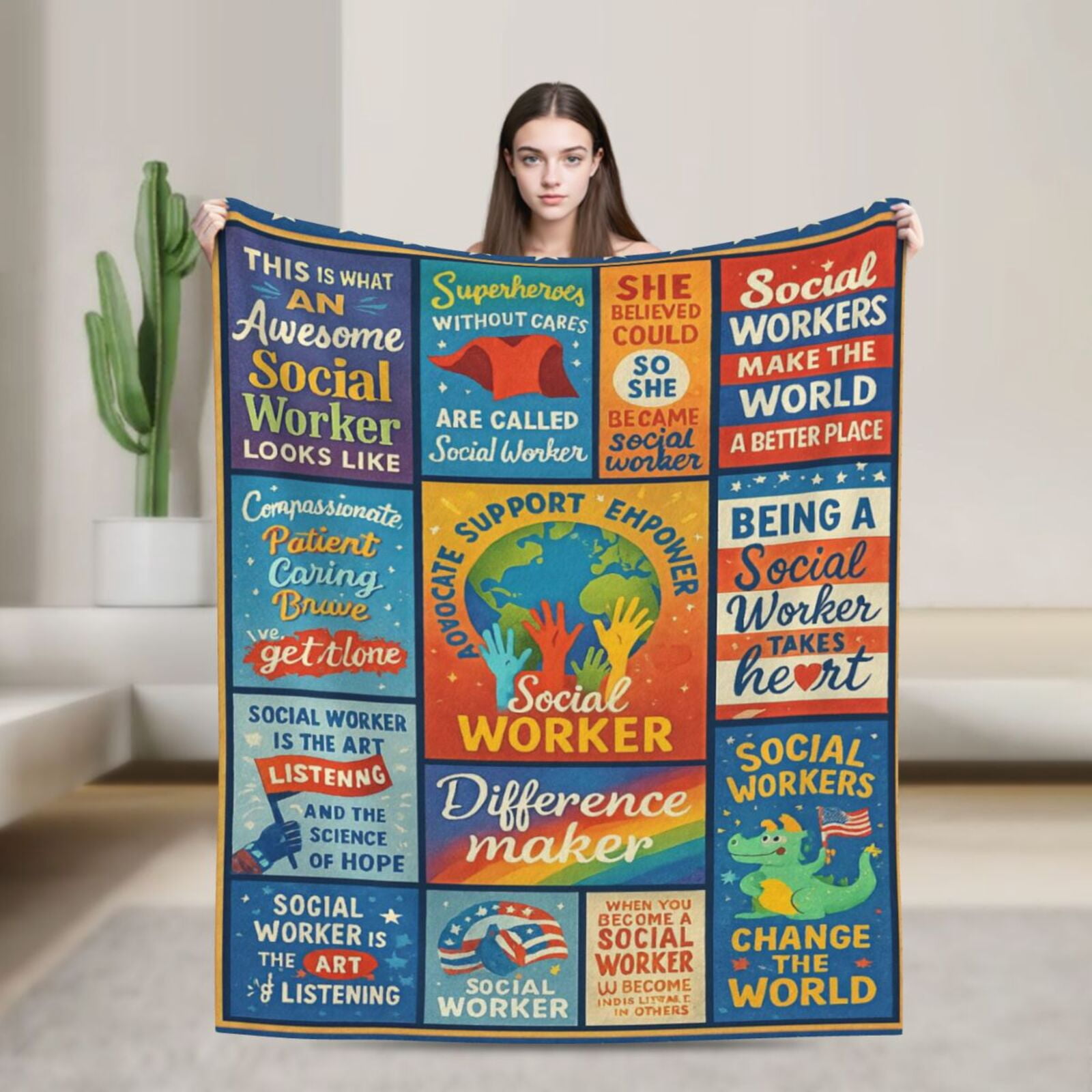 Social Worker Appreciation Gifts - Cozy Blanket for Social Workers ...
