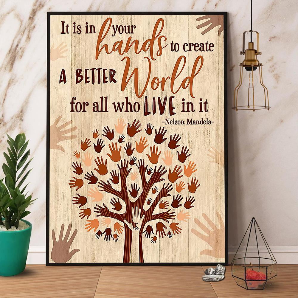 Social Worker Create A Better World For All Who Live In It Satin Poster ...
