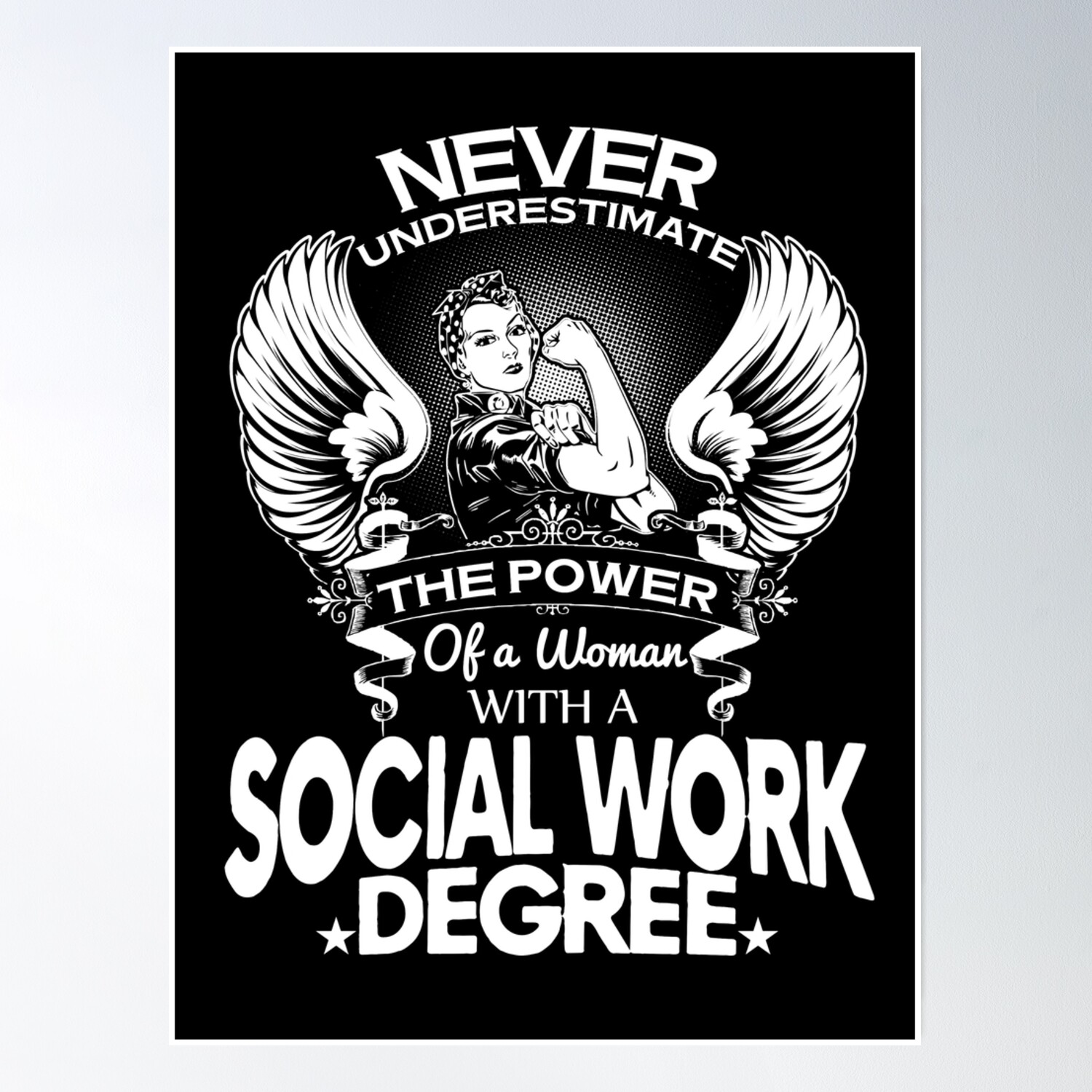Social Worker Degree Poster Wall Art, Modern Wall Decor, 8x12 UNFRAMED ...