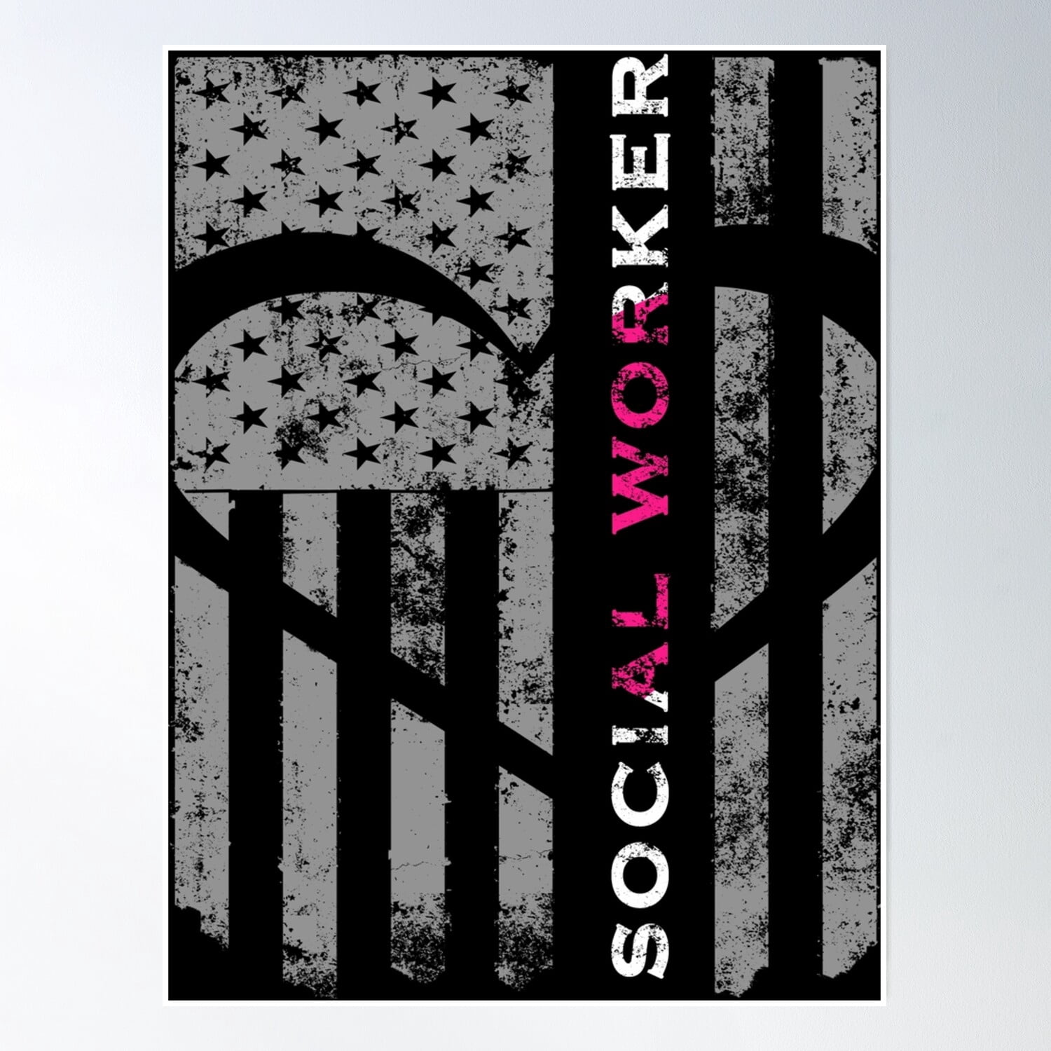 Social Worker Flag (2) Poster Wall Art, Modern Wall Decor, 12x18 ...