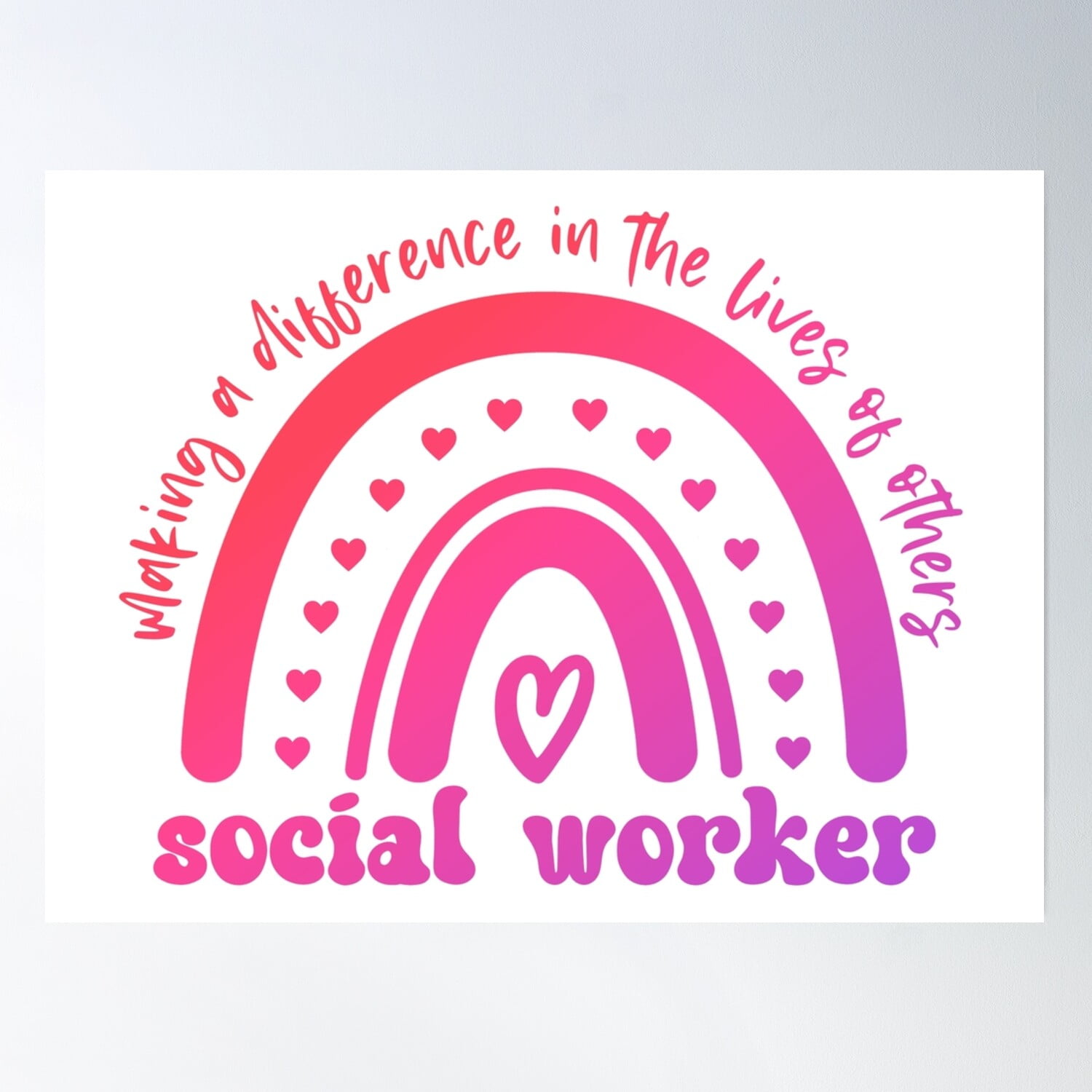 Social Worker Gradient Boho Rainbow | Social Worker Graduation Gifts ...