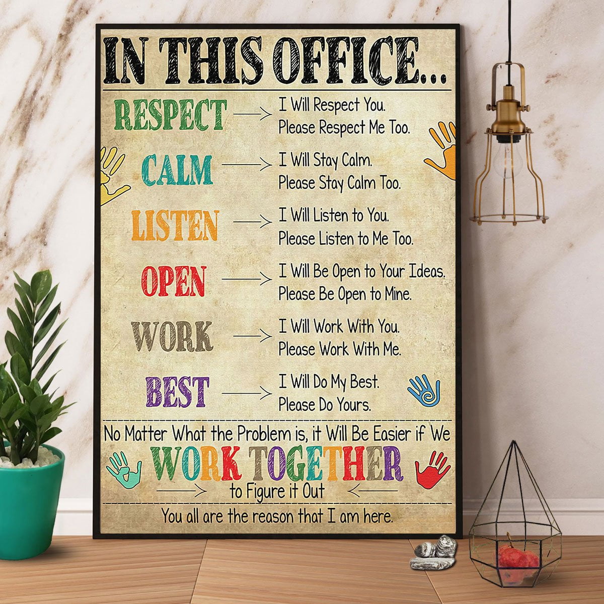 Social Worker In This Office We Work Together Paper Poster No Frame ...