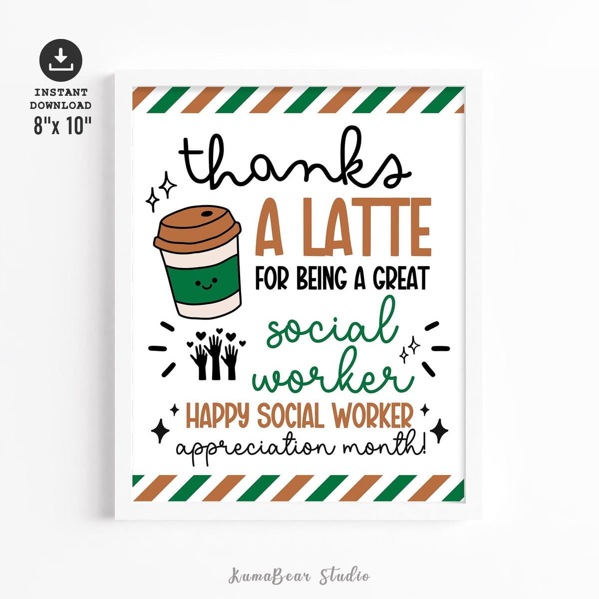 Social Worker Month Sign, Social Work Month Poster Printable, Happy ...