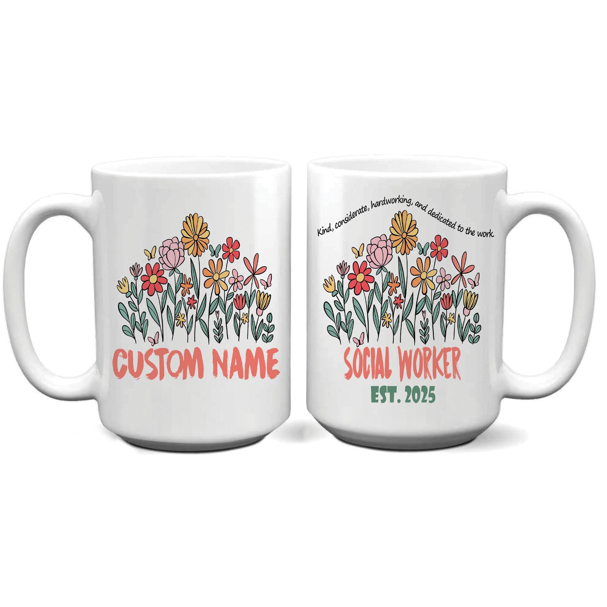 Social Worker Mug – Personalized Ceramic Coffee Cup – Custom Name ...