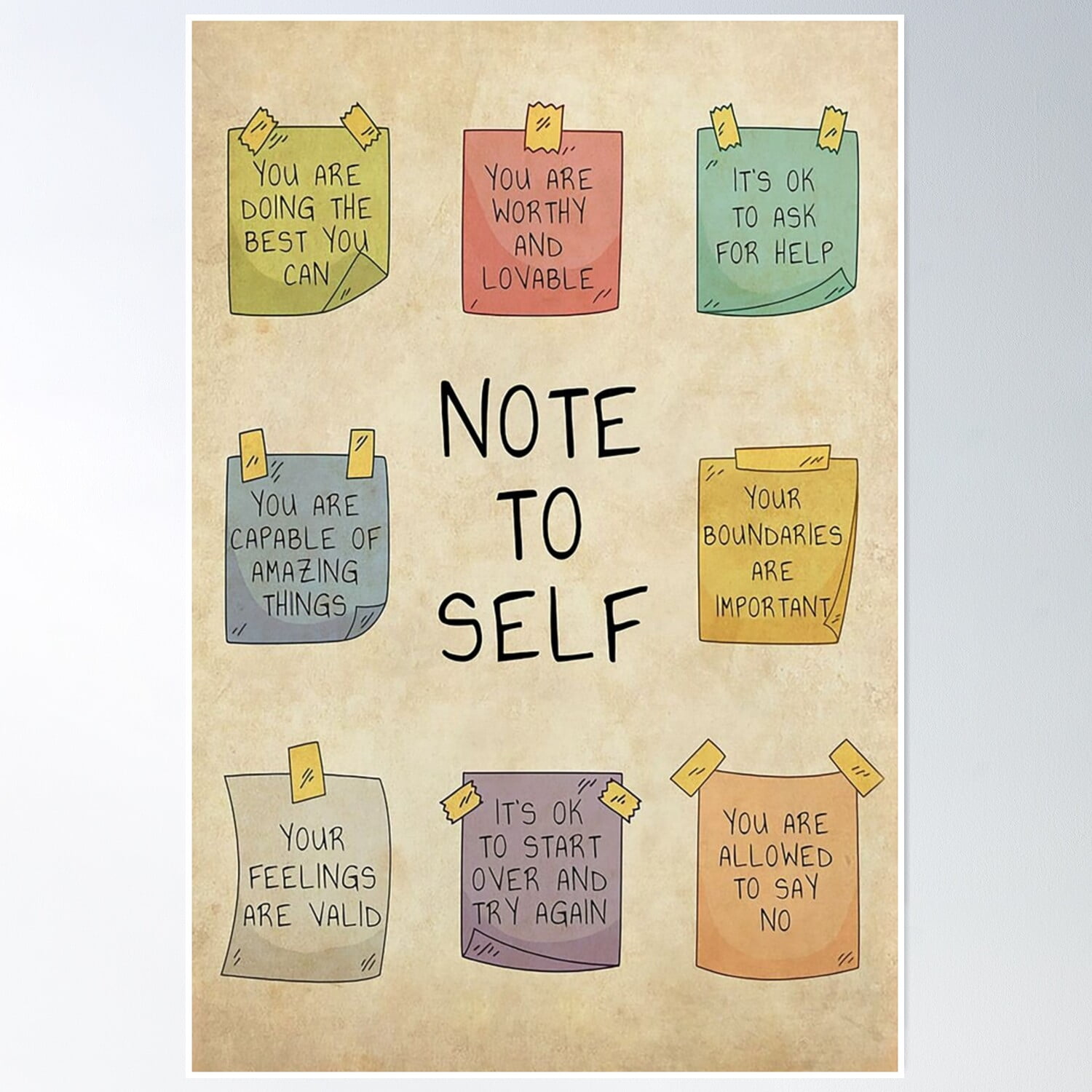 Social Worker Note To Self Poster Wall Art, Modern Wall Decor, 8x12 ...
