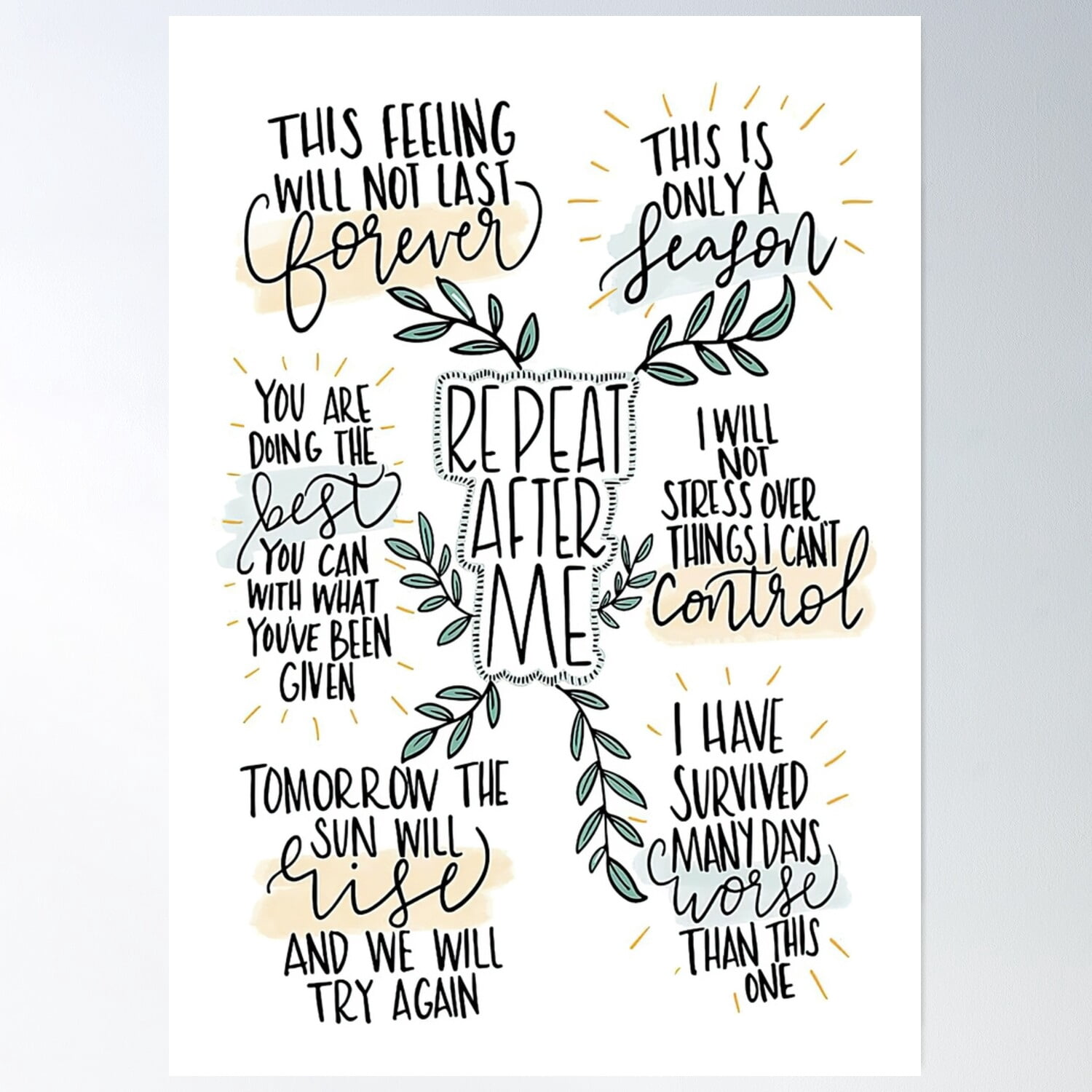 Social Worker Positive Repeat After Me Poster Poster Wall Art, Modern ...