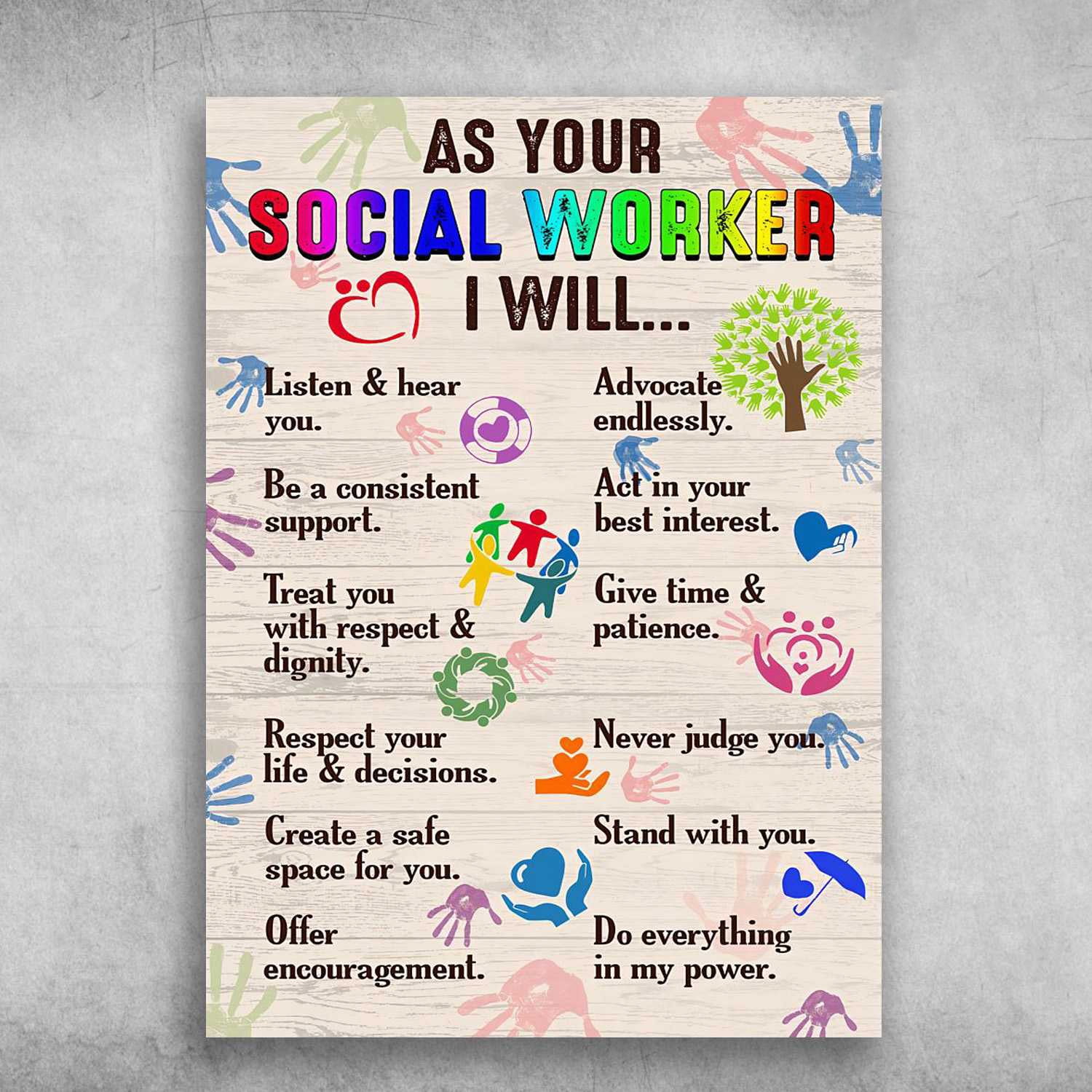 Social Worker Poster - As Your Social Worker, I Will Listen And Hear ...