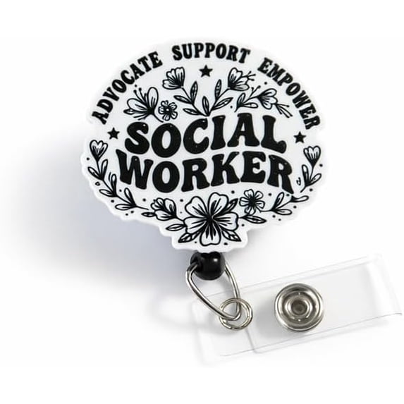 Social Worker Retractable ID Badge Reel - Advocate Support Empower ...