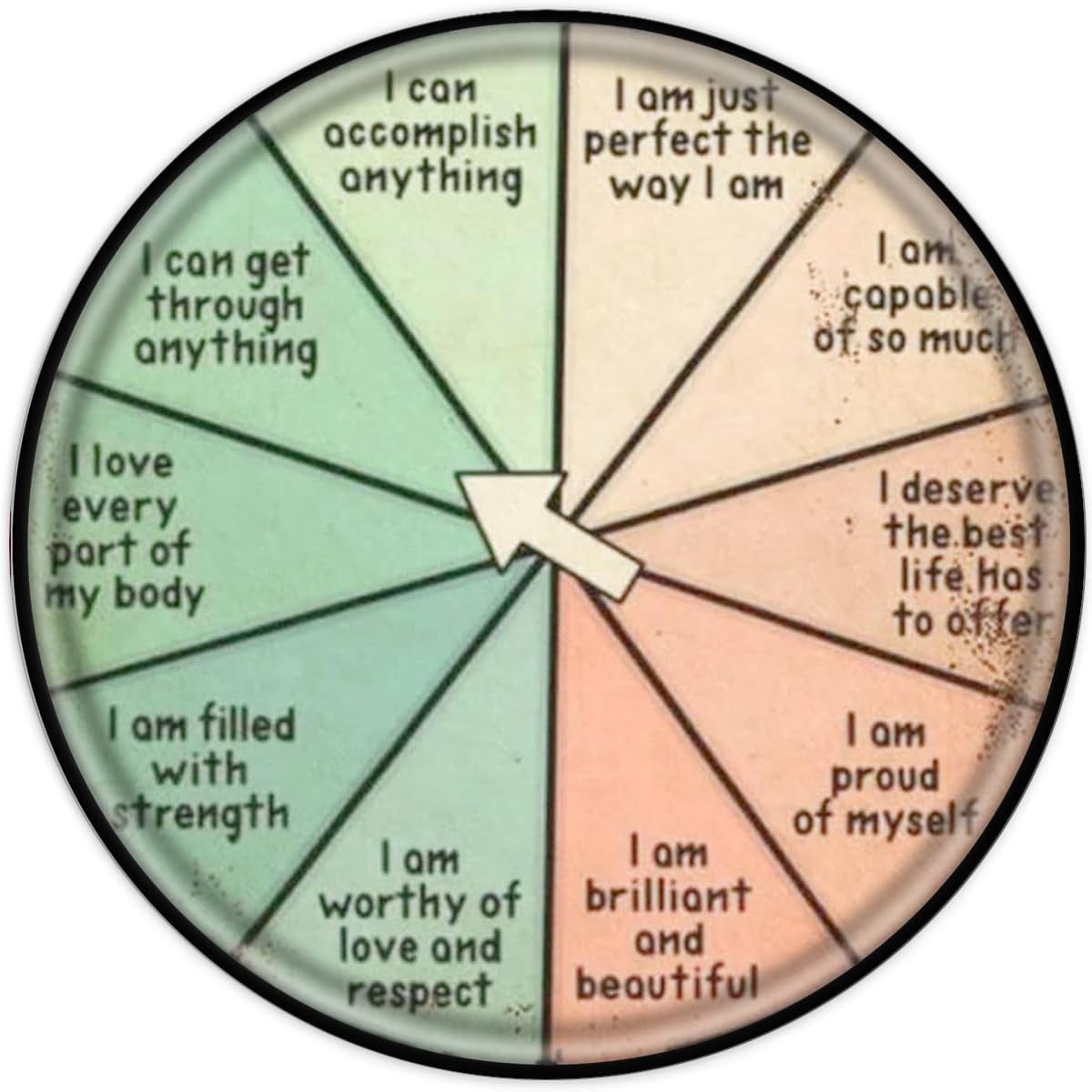 Social Worker Round Metal Tin Sign I am worthy of love and respect ...