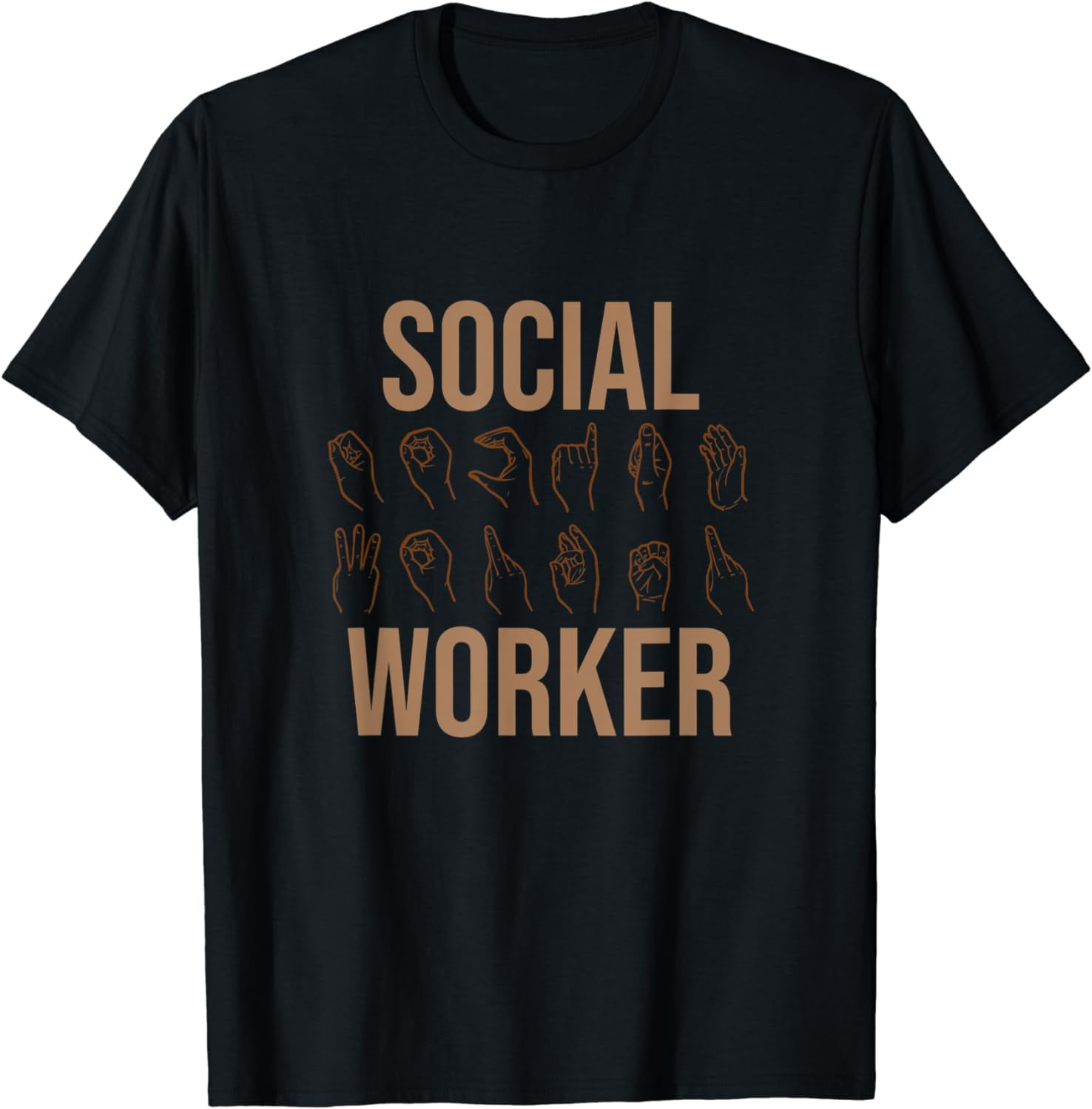 Social Worker Sign Language Social Work Month Graphic T-Shirt - Walmart.com