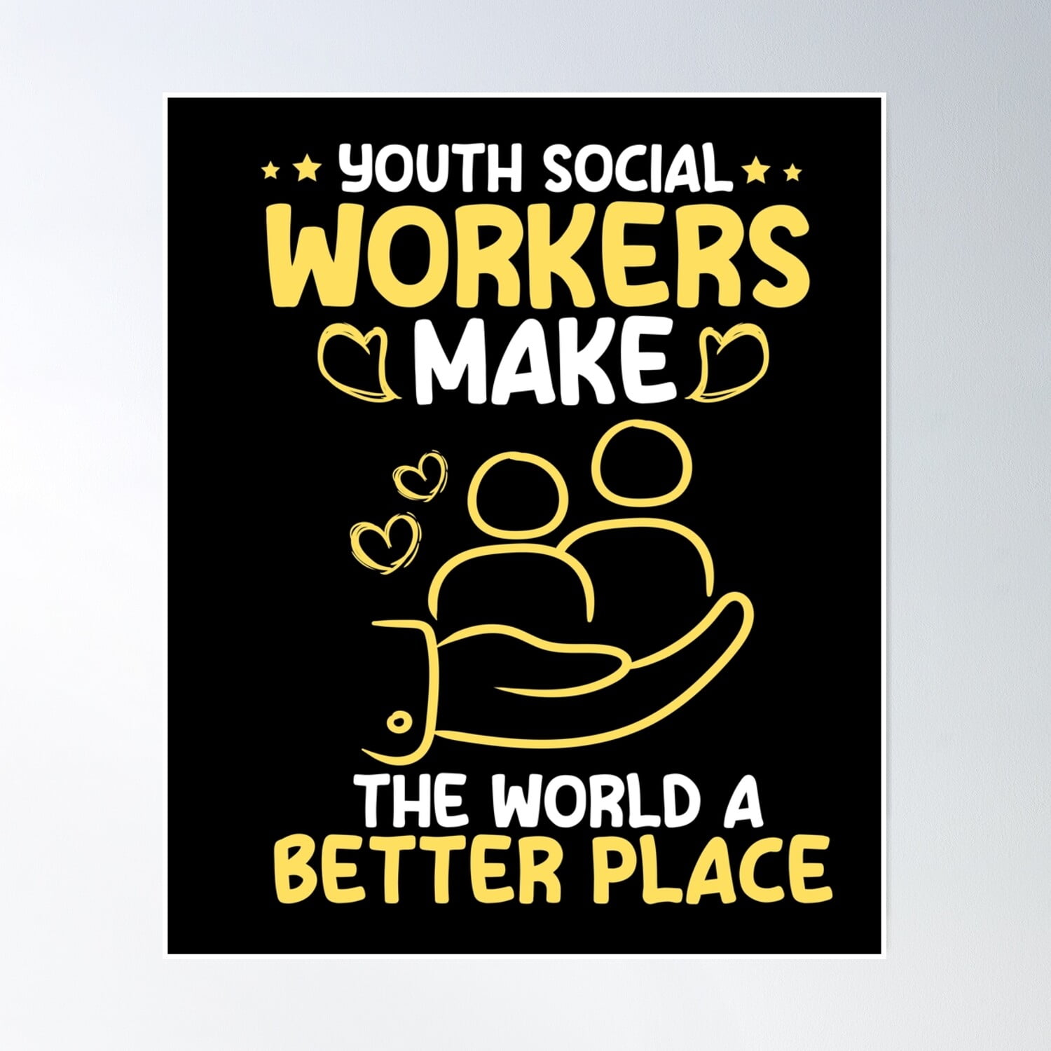 Social Worker Social Educator Caregiver School Poster Wall Art, Modern ...