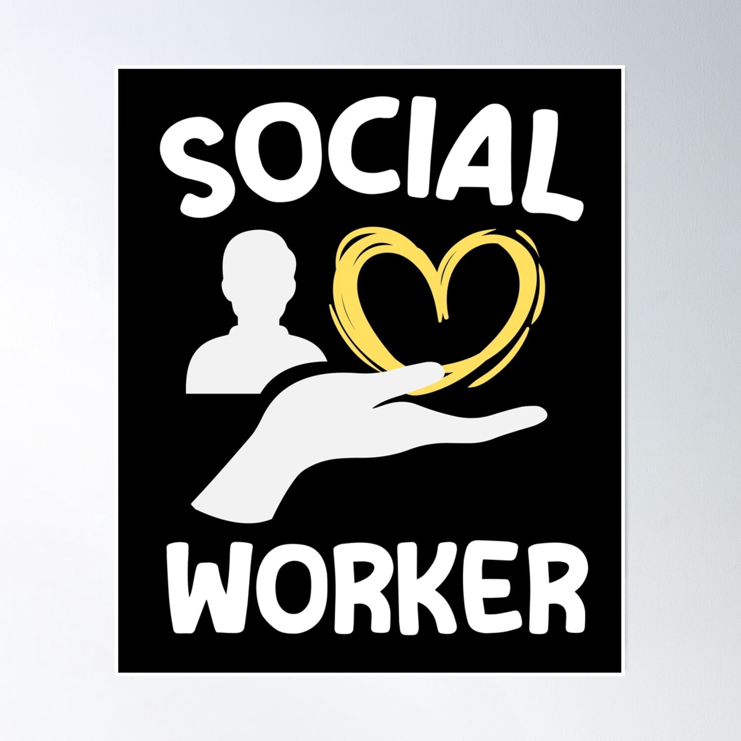 Social Worker Social Educator Caregiver School Poster Wall Art, Modern ...