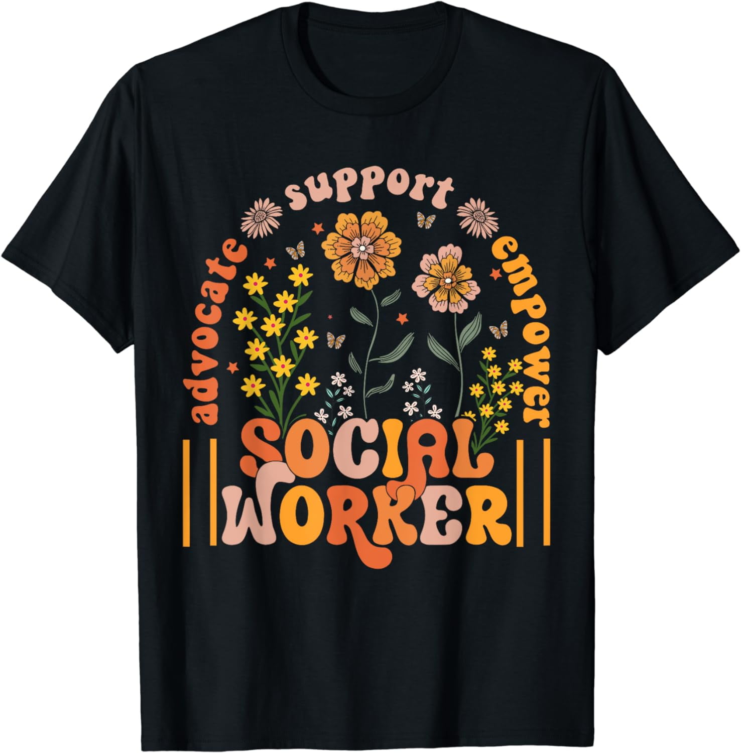 Social Worker Social Work Month Funny Work Love groovy T-Shirt ...
