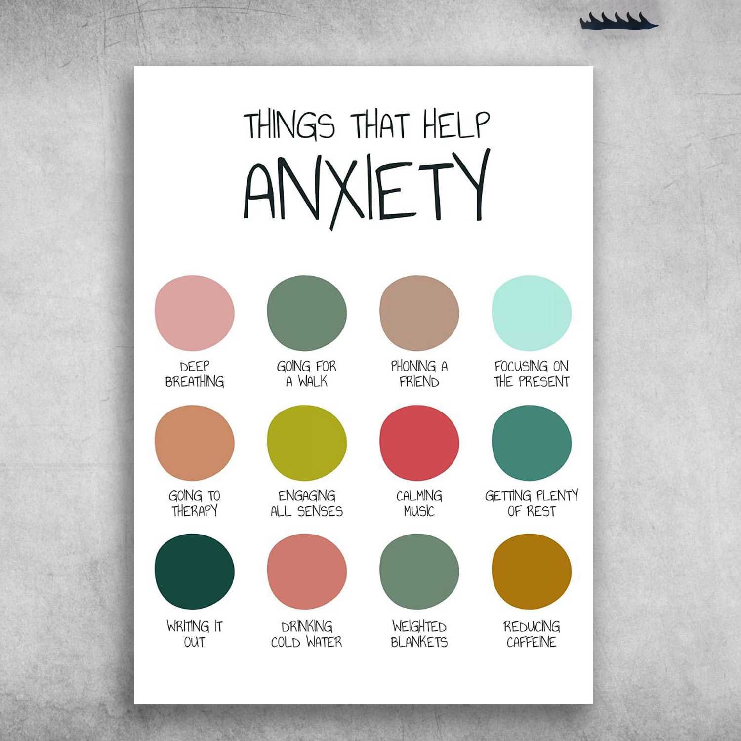 Social Worker - Things That Help Anxiety, Vertical Poster, Deep ...