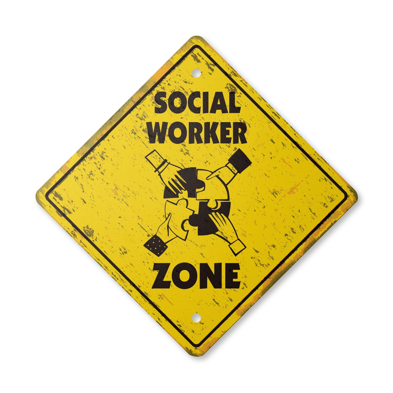Social Worker Vintage Crossing Sign Zone Xing | Indoor/Outdoor Plastic ...