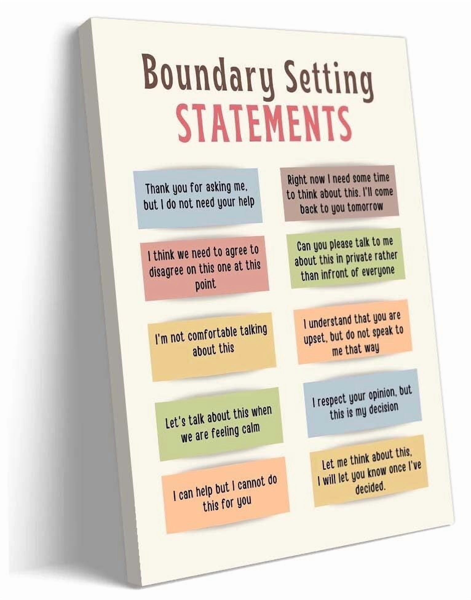 Social Worker Wall Art Boundary Setting Statements Mental Health ...