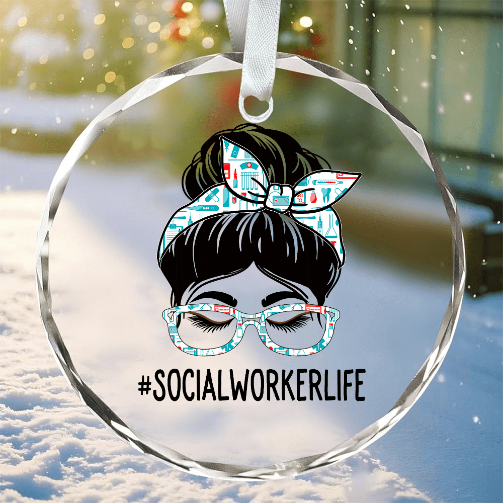 Social Worker Week Appreciation Day Messy Bun For Work Ornament Home ...