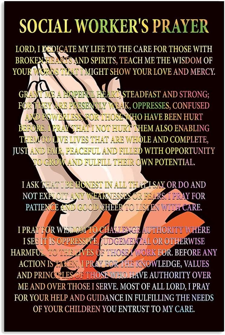 Social Worker's Prayer Metal Tin Signs Social Workers Printing Posters ...