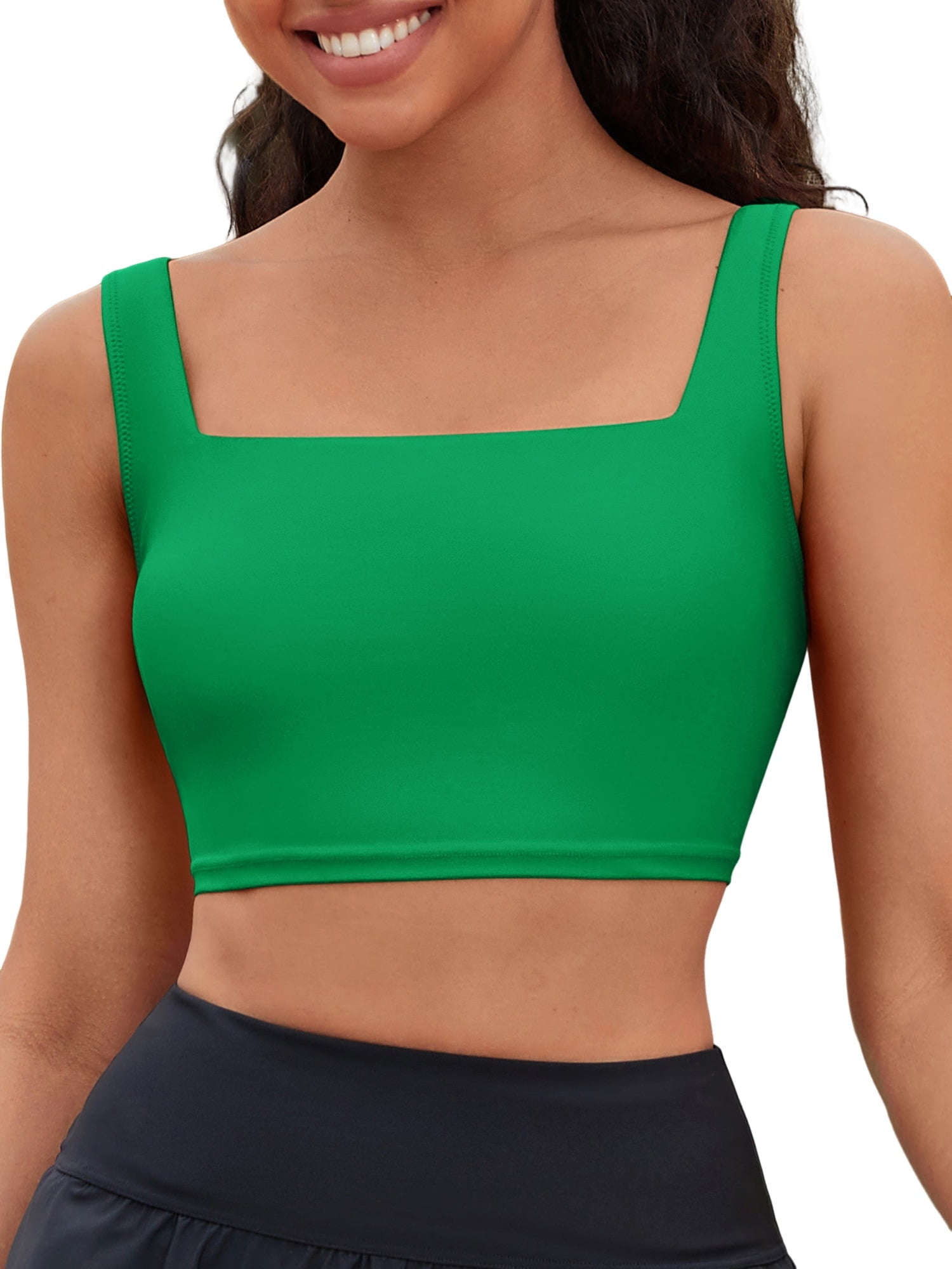 Sociala Backless Bikini Tops for Womens Square Neck Swim Tops Built-in ...