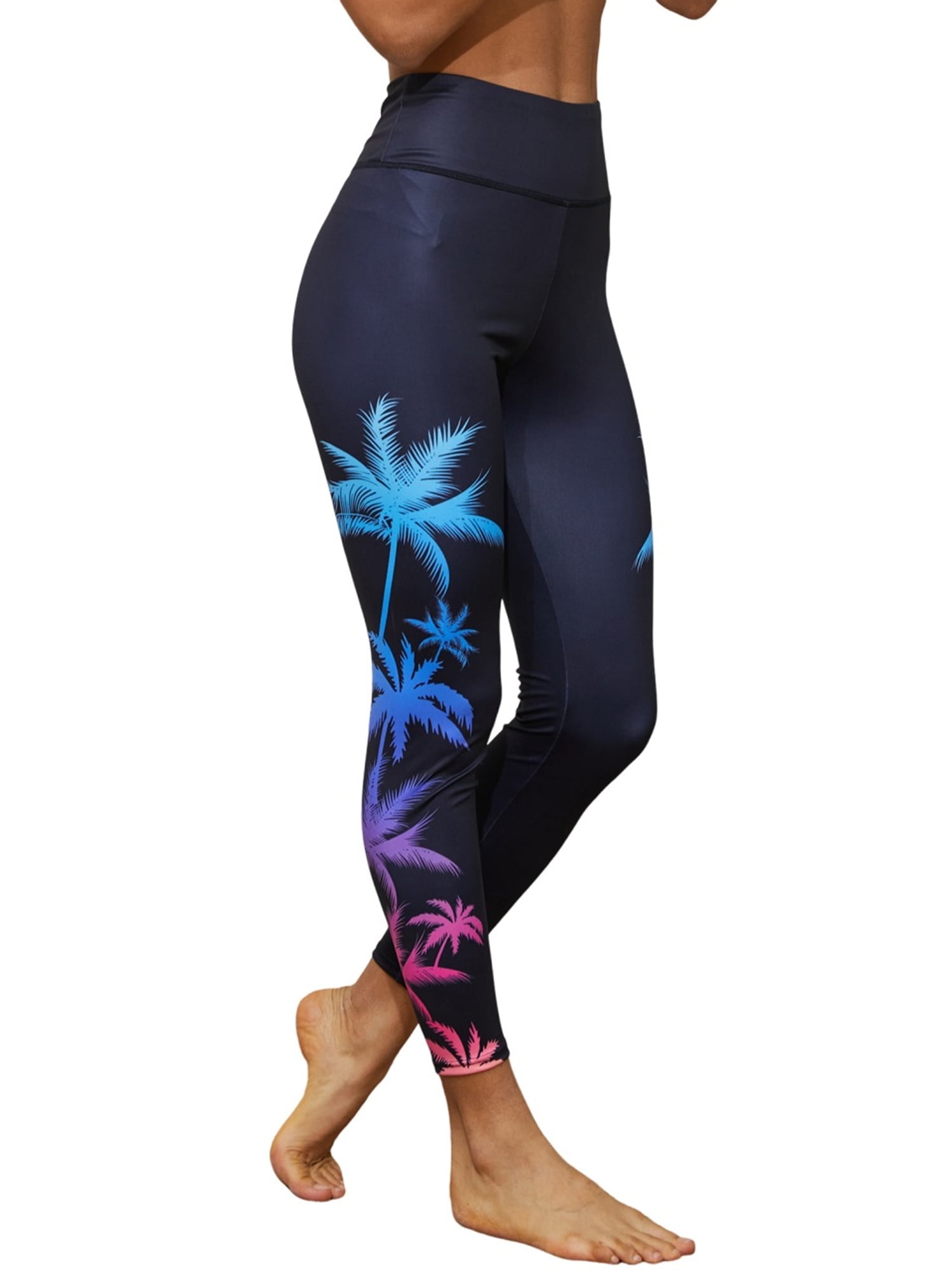 Sociala Women's Coconut Printed High Waisted Swim Pants Swim Leggings ...
