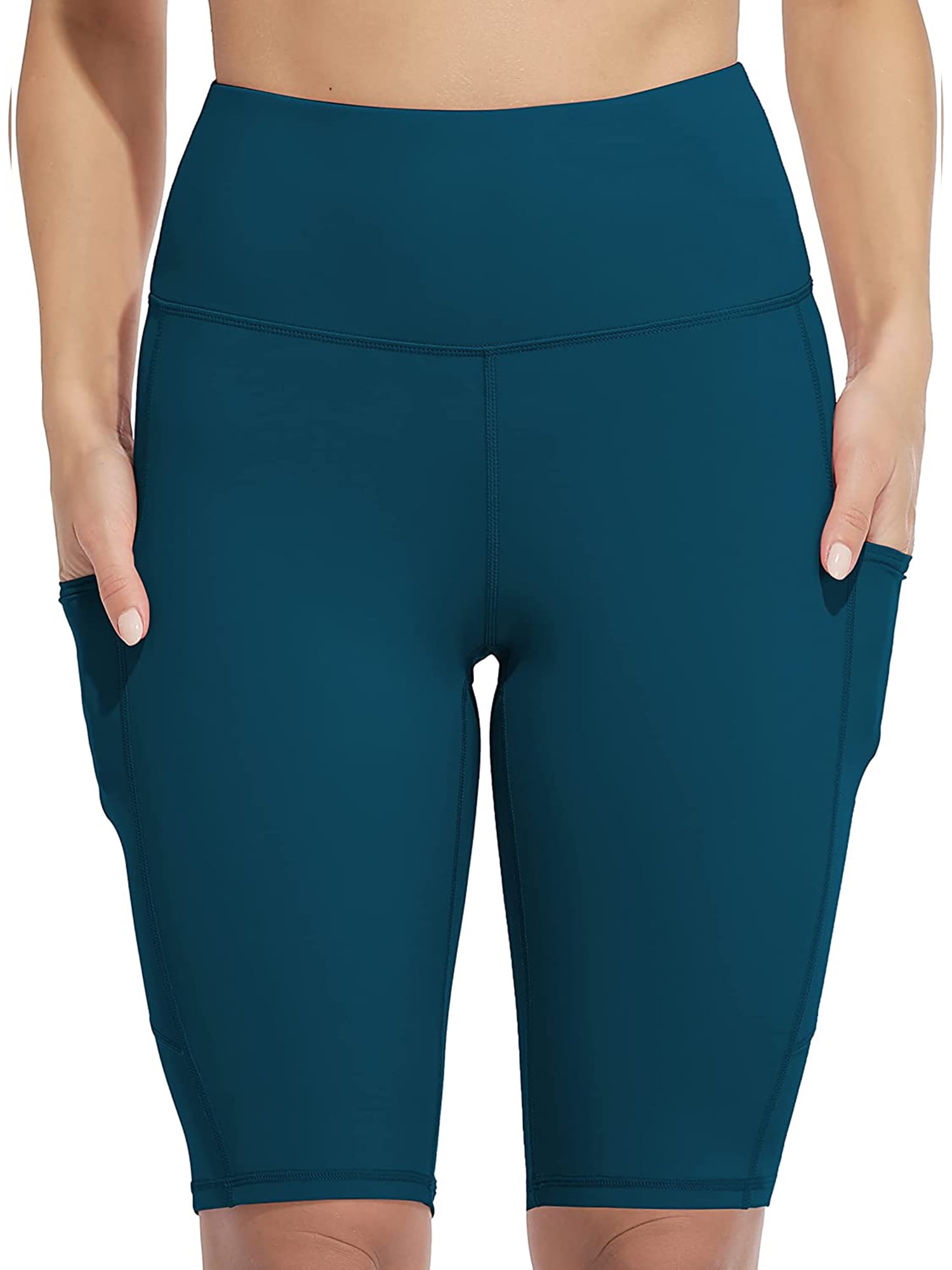 Sociala Women's Elastic Waistband Yoga Bike Board Shorts High Rise ...
