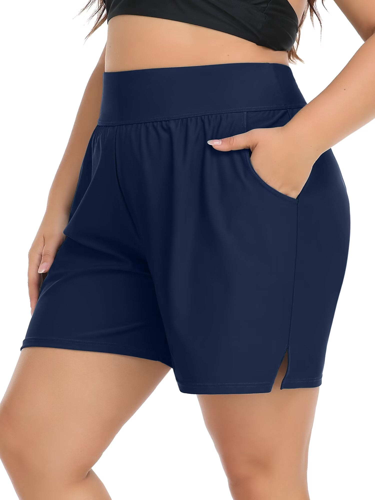 Sociala Women's Plus Size Swim Shorts High Waisted Bathing Suits ...