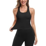 COOPLUS Womens Racerback Tank Top Short Soft High Neck Bras for Yoga ...