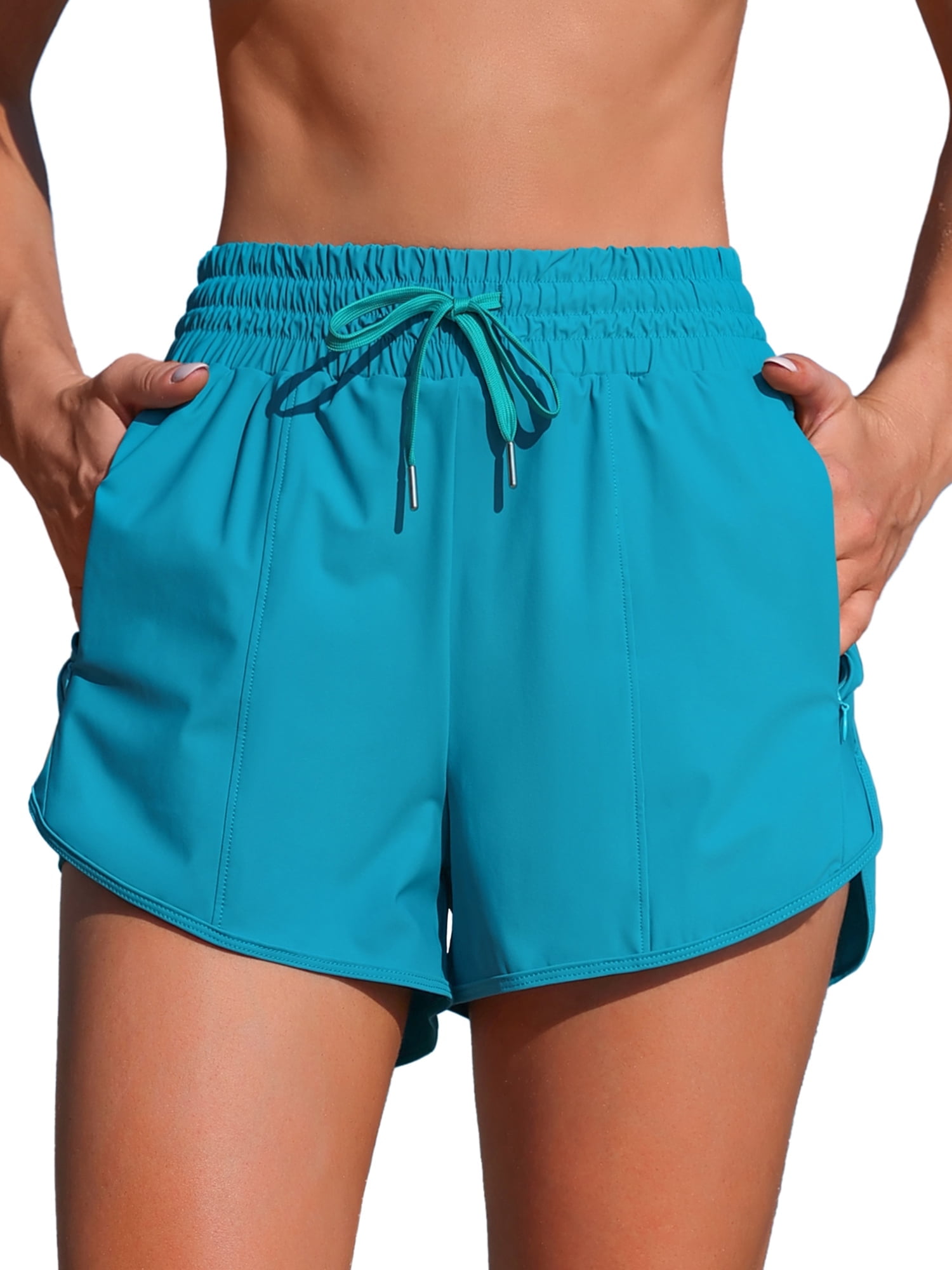 Sociala Womens 2 in 1 Swim Shorts Quick Dry Board Shorts with Boxer ...