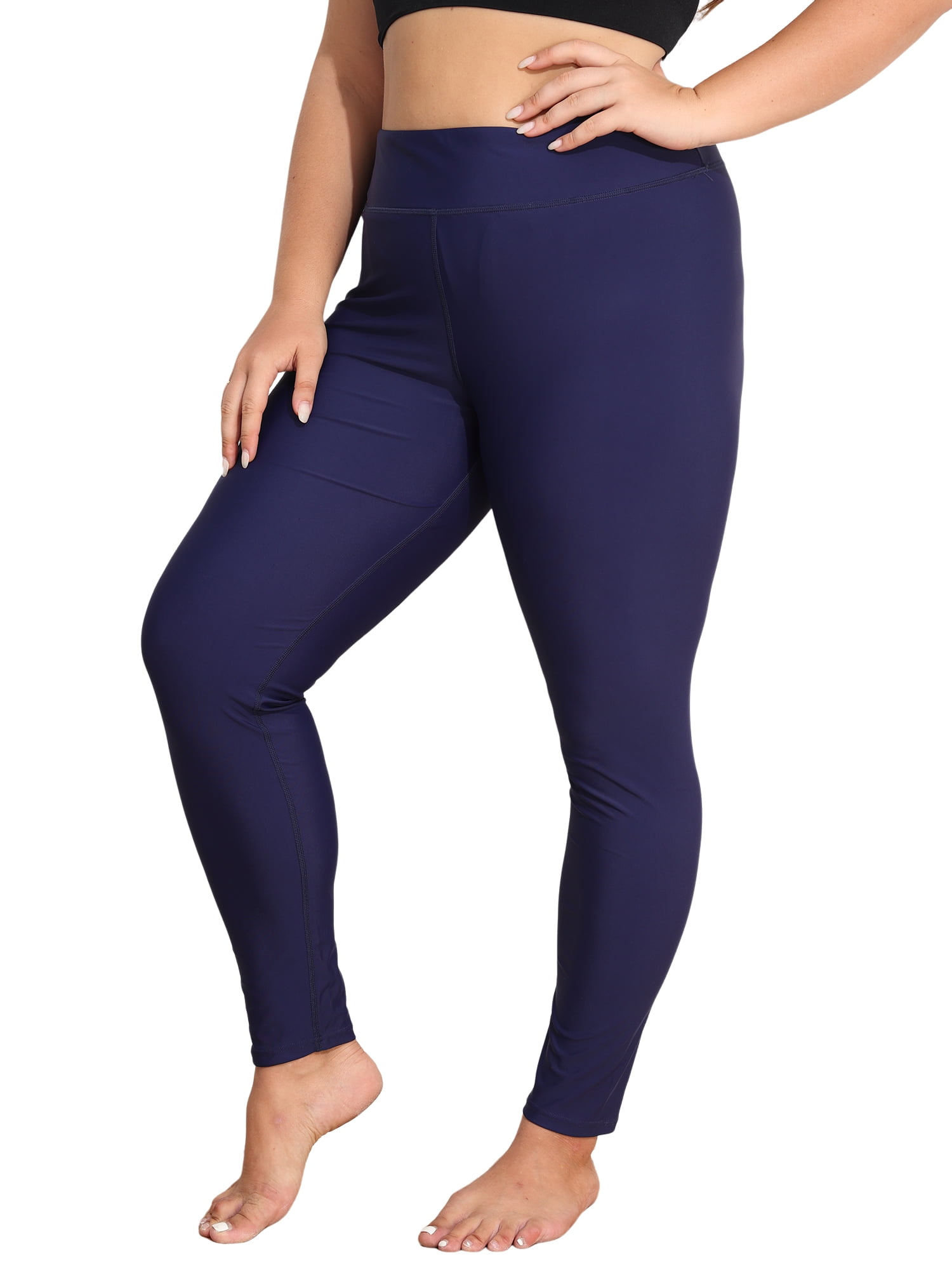 Sociala Womens High-Waisted Swim Pants Plus Size Sporty Swim Leggings ...