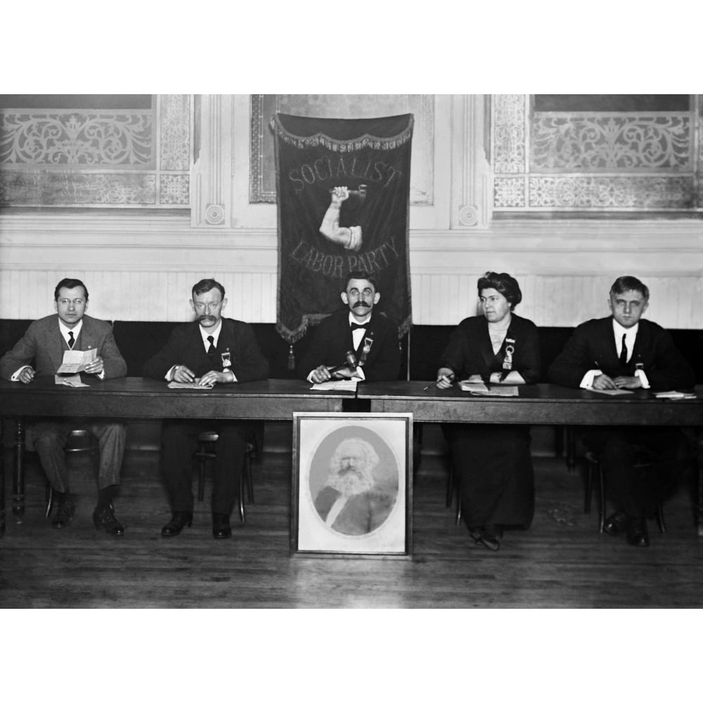 Socialist Labor Party Posed With A Portrait Of Karl Marx. New York City ...