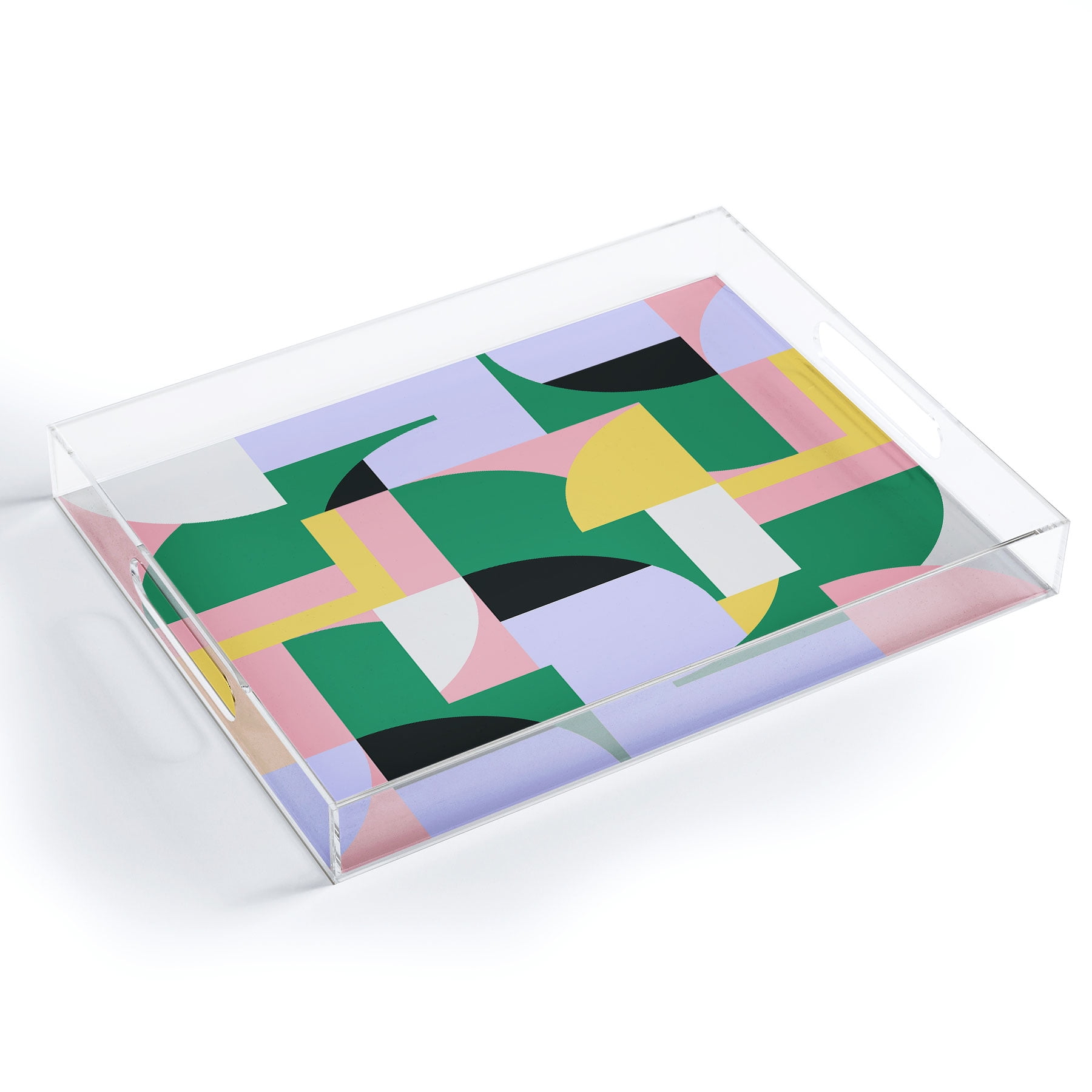 Society6 Bauhaus Shapes Spring by Ninola Design Acrylic Tray - Walmart.com