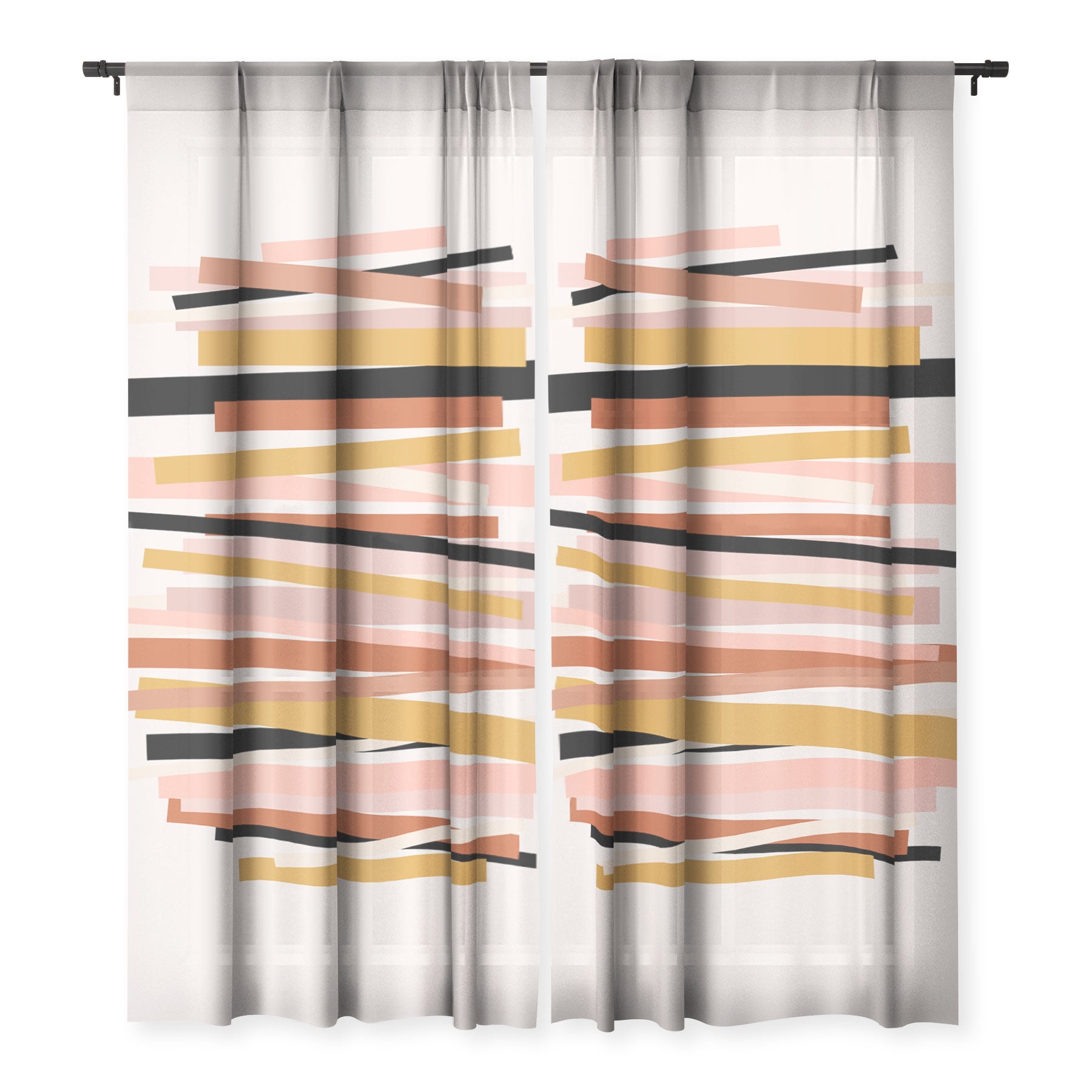 Society6 Gale Switzer Linear Stack Single Panel Sheer Window Curtain 50 ...