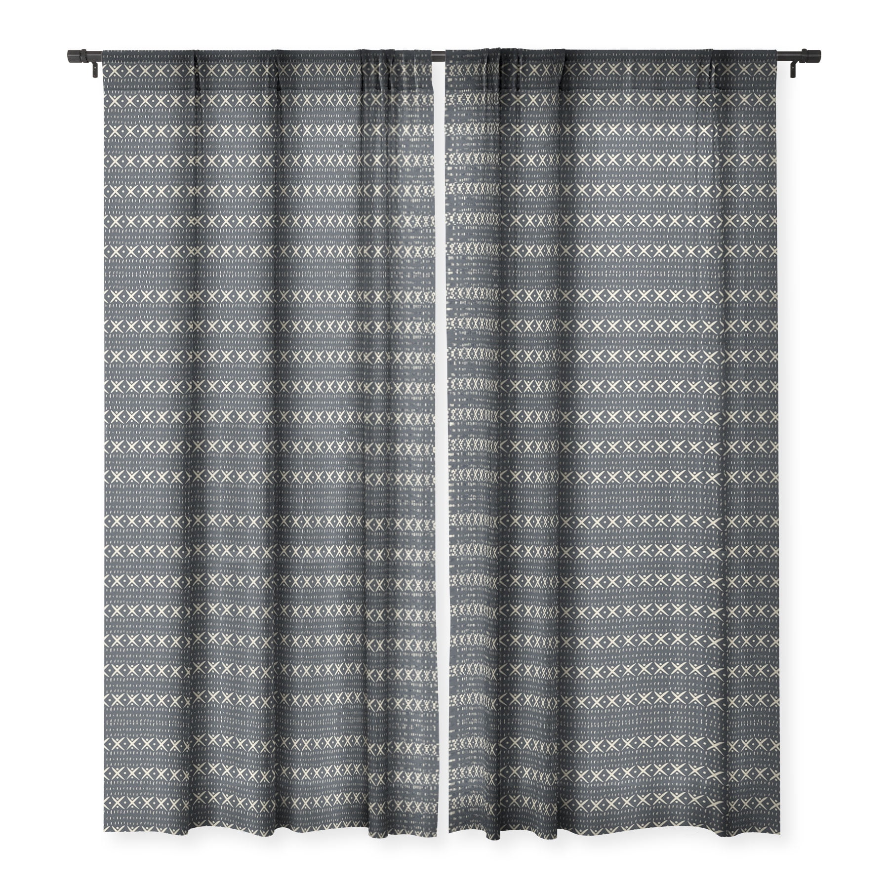 Society6 Holli Zollinger ADOBO MUDCLOTH DARK Single Panel Sheer Window ...