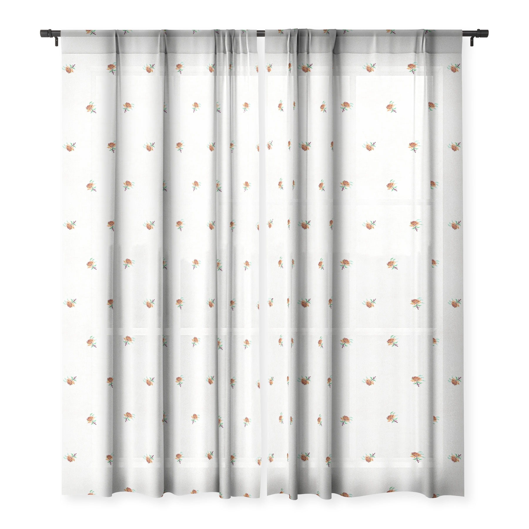Society6 Holli Zollinger FLORA MINI Single Panel Sheer Window Curtain ...