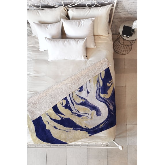 Society6 Marta Barragan Camarasa Abstract Painting Of Blue And Golden ...