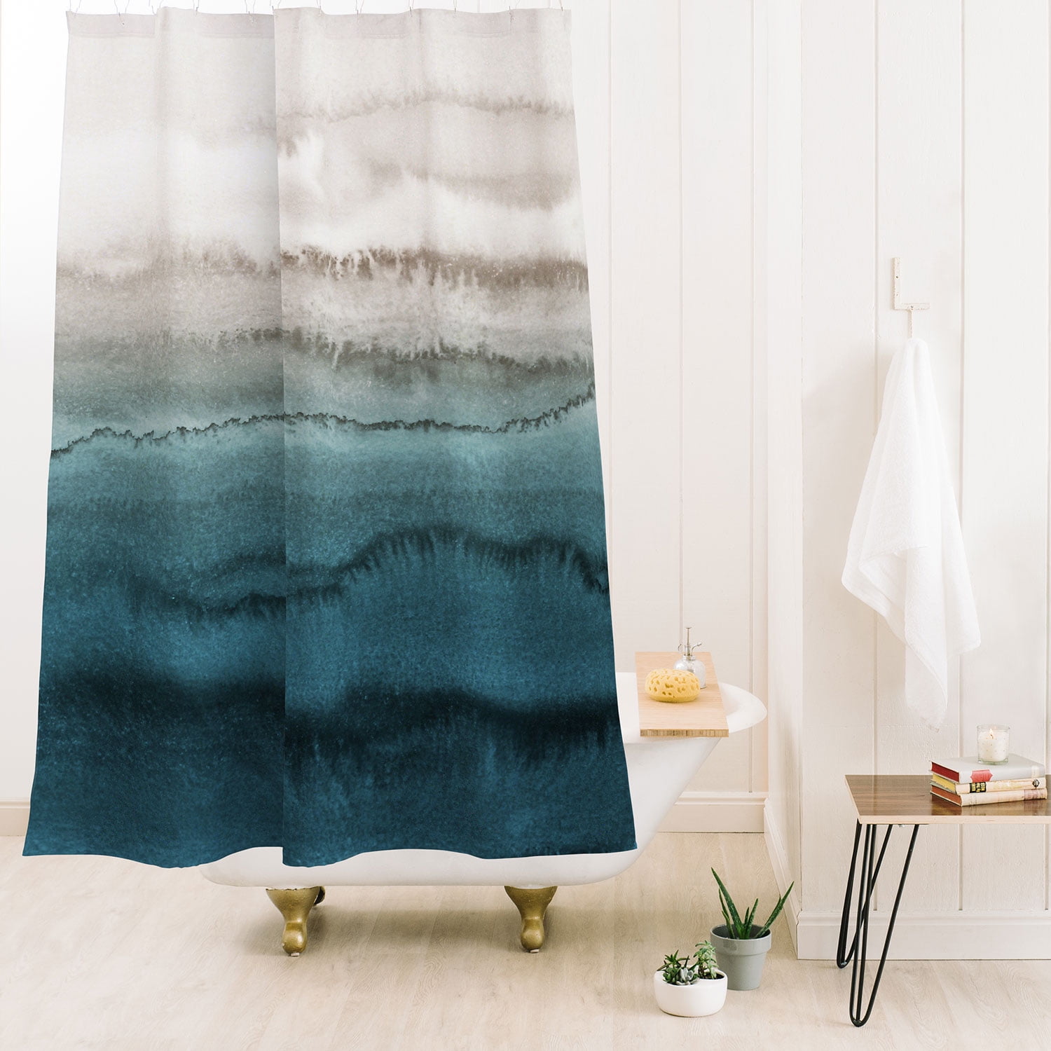 Society6 Monika Strigel Within The Tides Crashing Waves Teal Shower ...