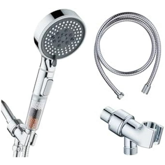 Socila Filtered Handheld Shower Head Button On/Off Select High Pressure ...