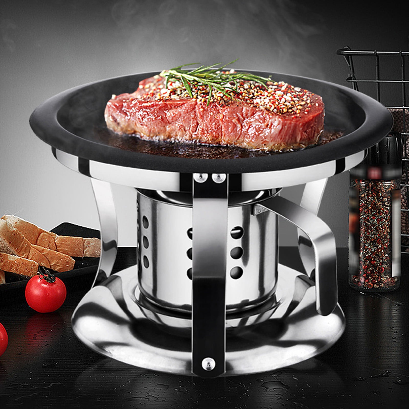 Socisucc Outdoor Indoor Stainless Steel Takeaway Steak Grill, Non-Stick ...