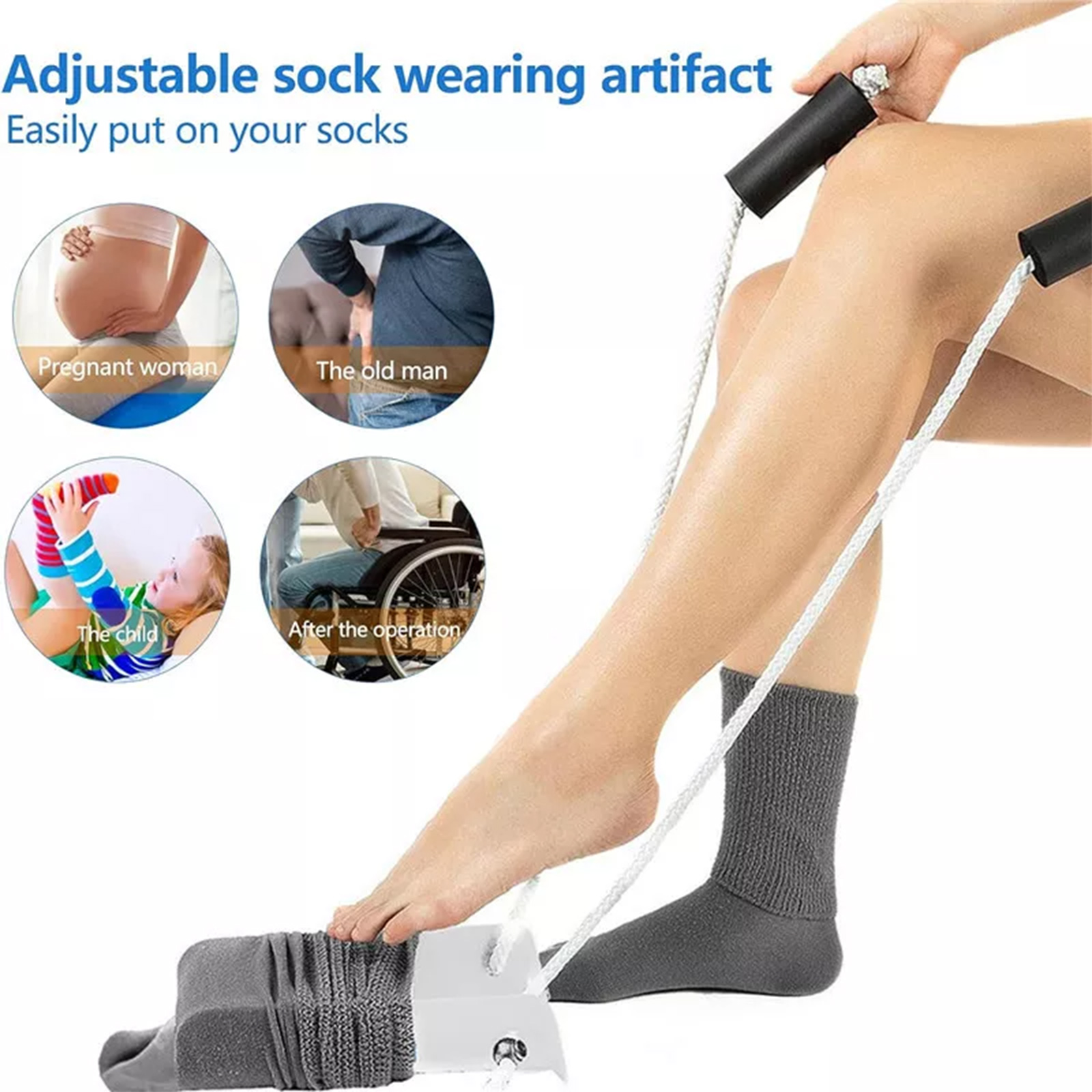Sock Aid Tool Sock Helper Puller Aid for Putting Socks On and Off Socks ...