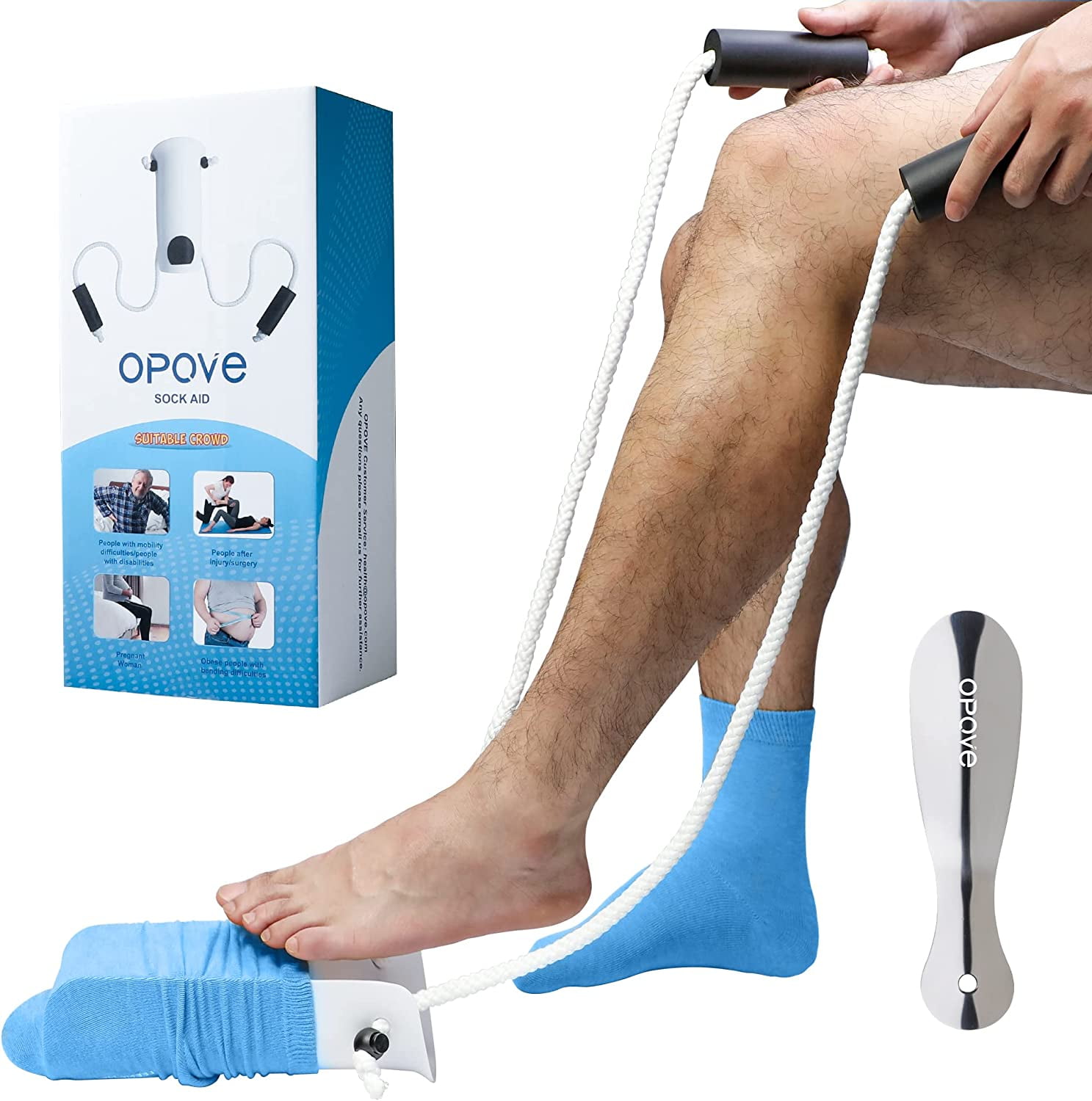 "ENTESI Sock Aid and Shoe Horn for Seniors and Disabled, Adjustable 31 ...