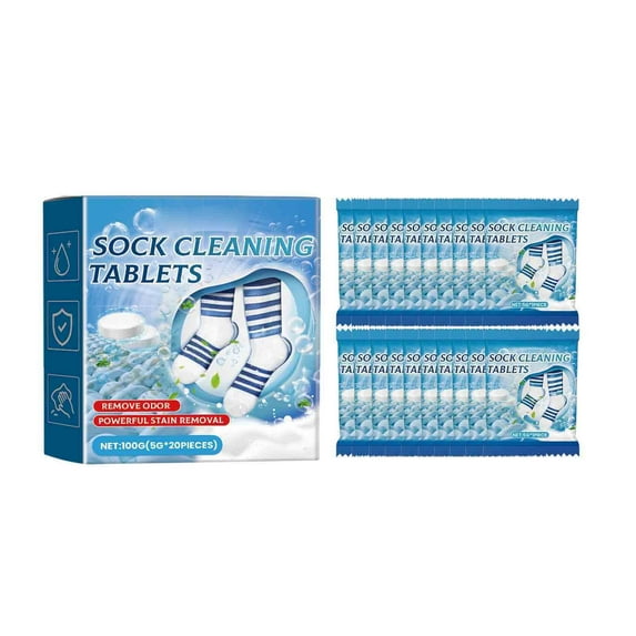 Sock Cleaning Tablets For Stubborn Stains And Odor Removal, Multi ...
