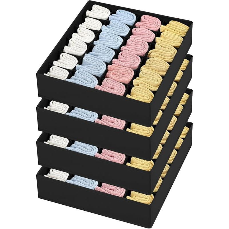 Sock Drawer Organizer Divider 2 Packs Underwear Organizer, 24 Cell ...