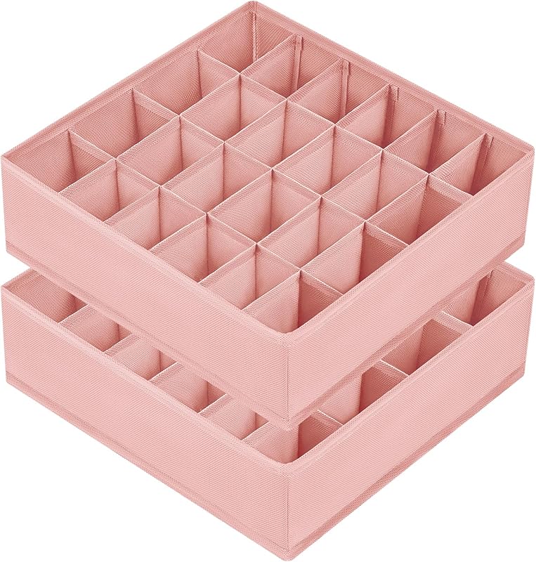 Sock Drawer Organizer Divider 2 Packs Underwear Organizer, 24 Cell ...