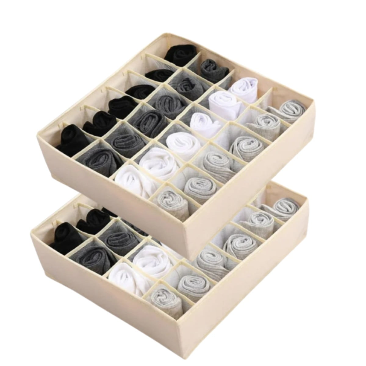 Sock Drawer Organizers, Underwear Organizers with 24 Cell, Dresser ...