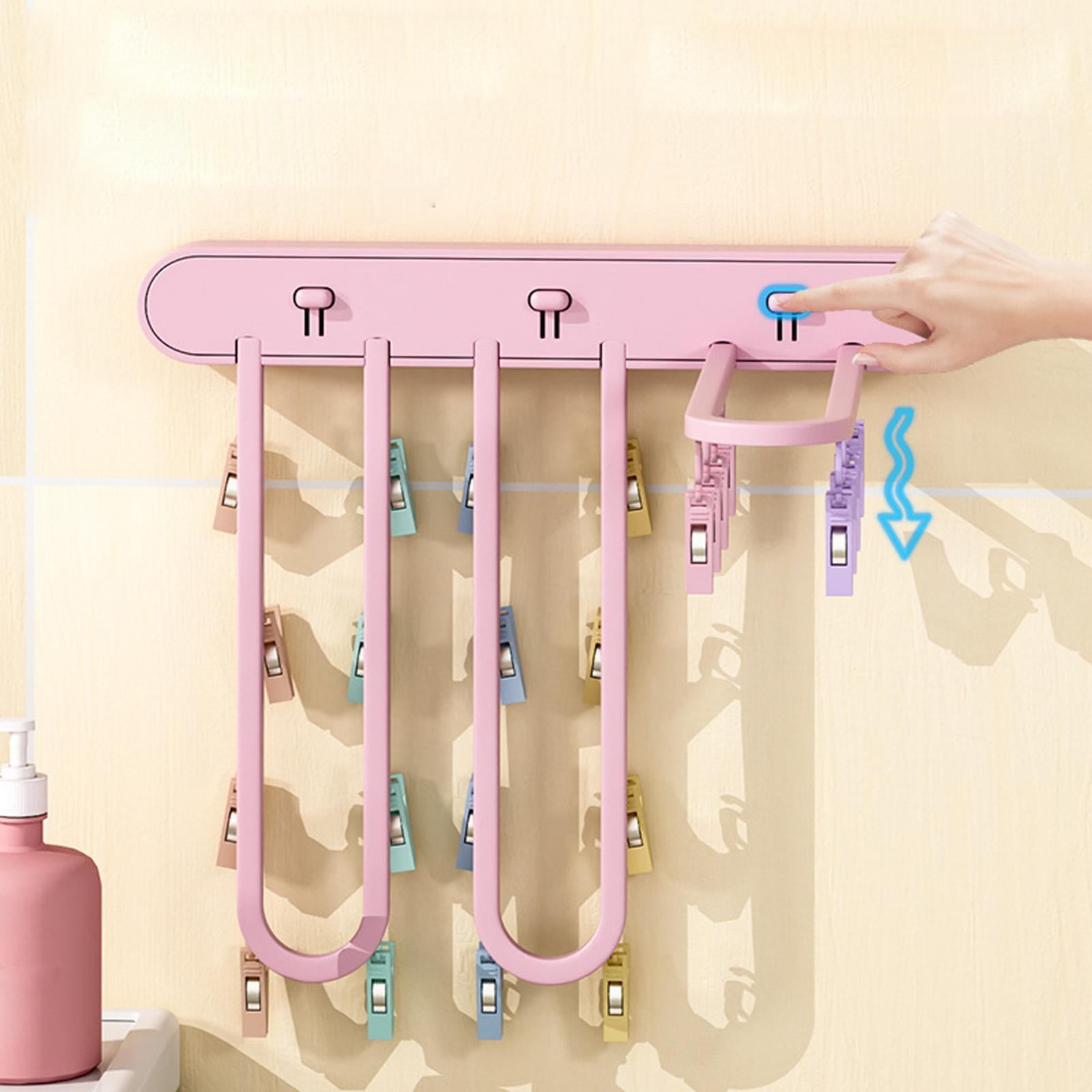 Sock Drying Hanger Rack Portable 024 Clips Drying Rack for Skirt Scarf ...