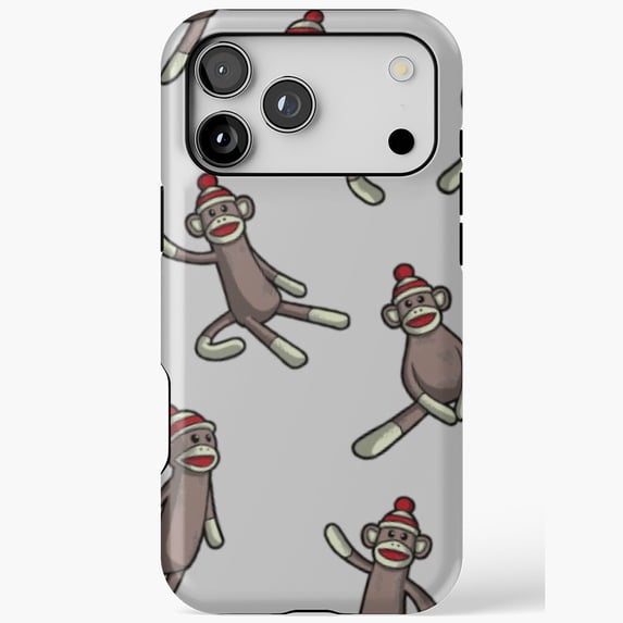 Sock Monkey Action Figure Toy Case for iPhone 11 12 13 14 15 16 17 Pro ...